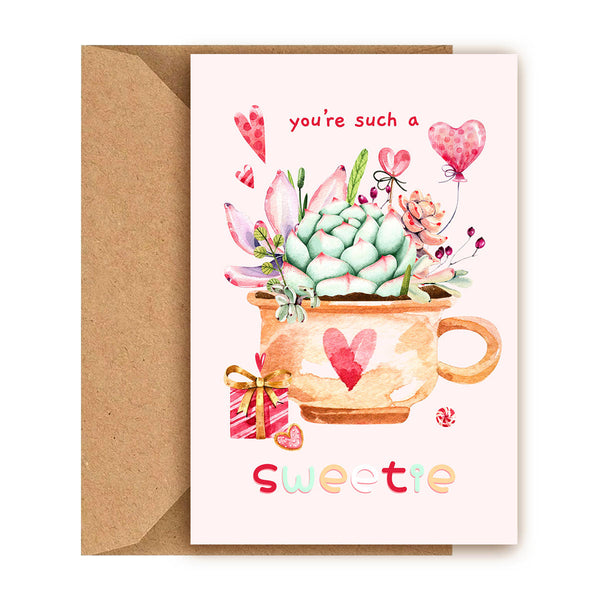 You're Such A Sweetie Card | Pink Succulent Valentine Card for Sale ...